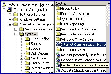 Windows 2003 Server - Shutdown Event Tracker Group Policy