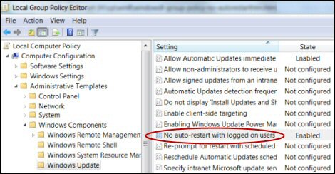 Windows 8 No Auto Restart | NoAutoRebootWithLoggedOnUsers